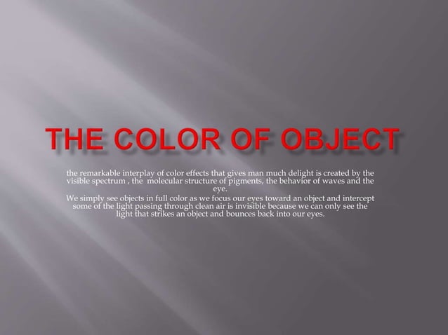 The color of object | PPT