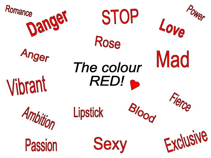 The colour red denotations