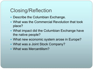 The columbian exchange and mercantilism | PPT