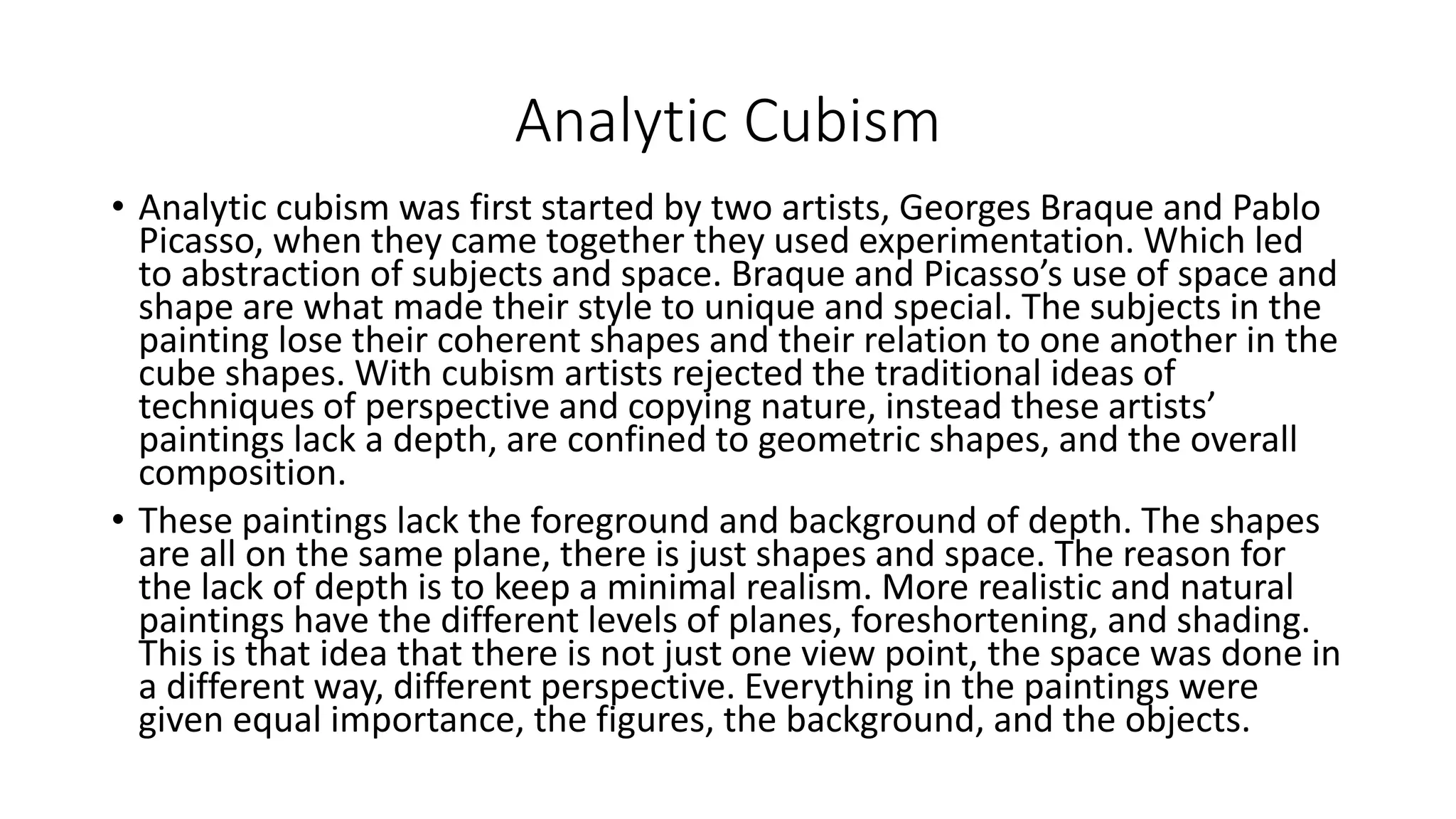 The Coming of Cubism | PPTX