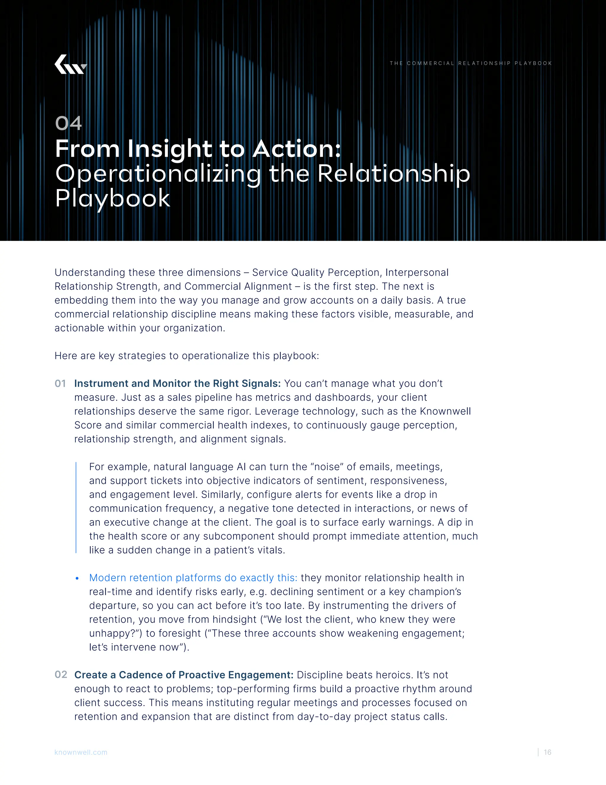 The Commercial Relationship Playbook - Knownwell | PDF