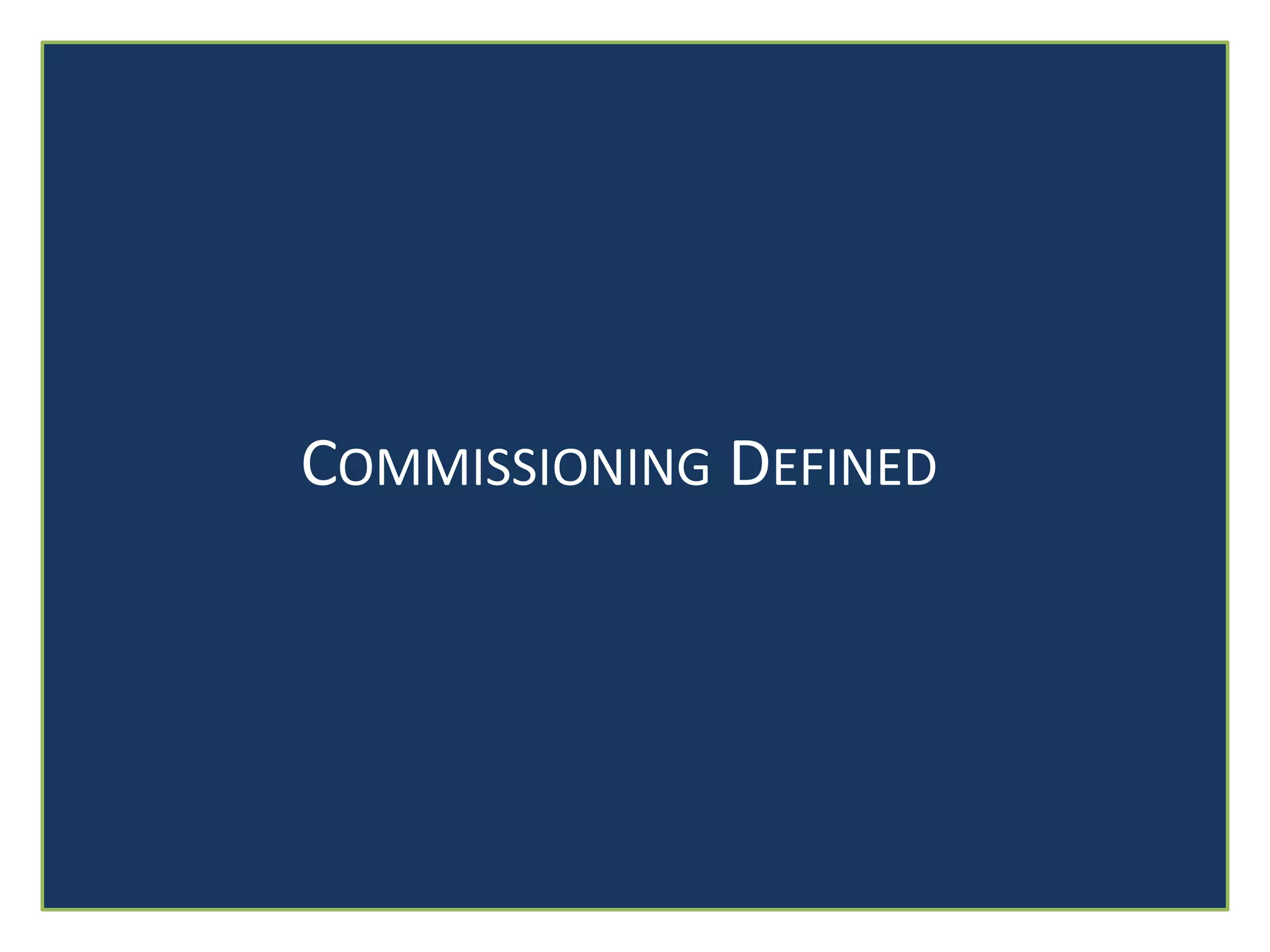 The Commissioning Process | PDF