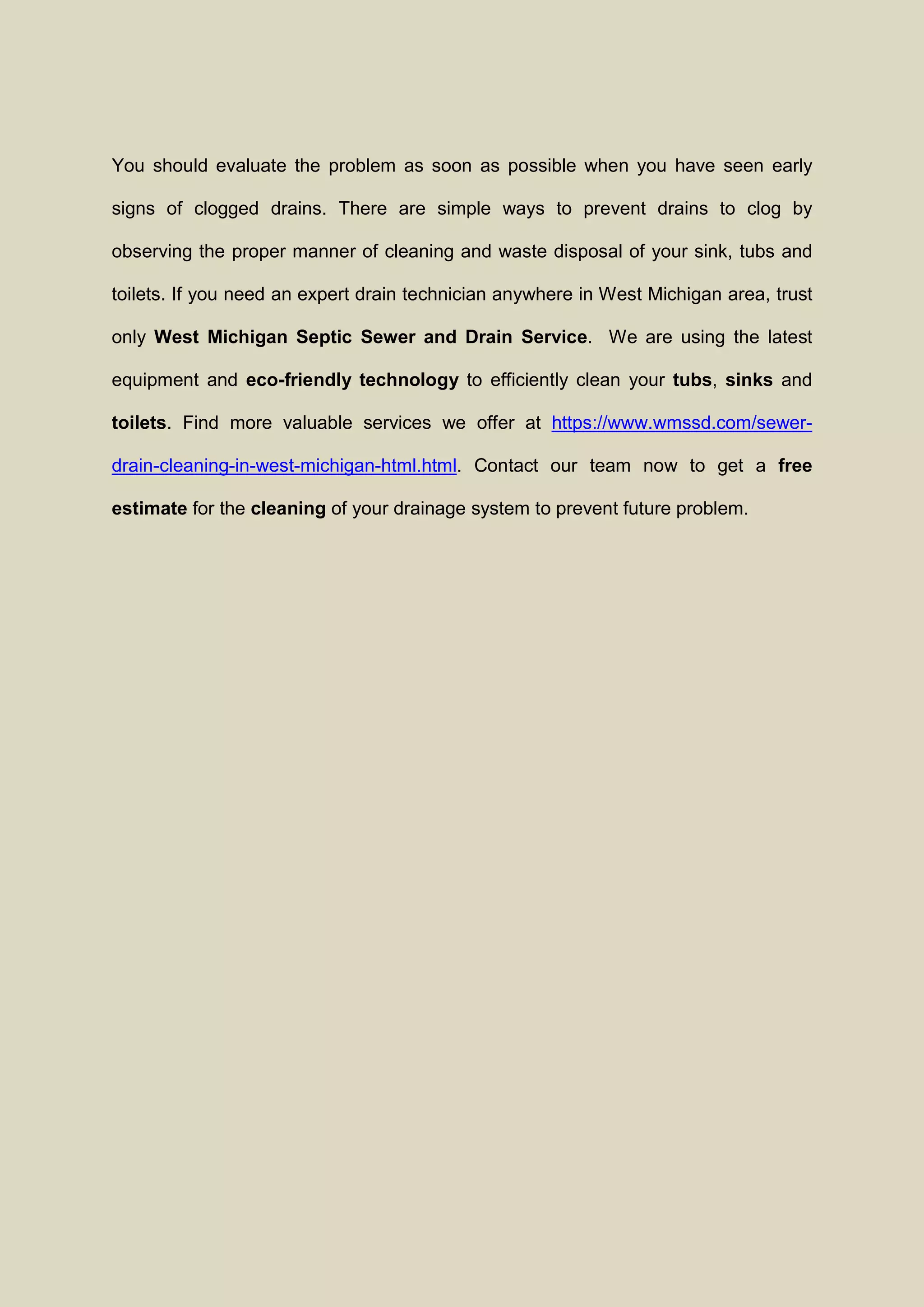 The Common Causes of Clogged Drains | PDF