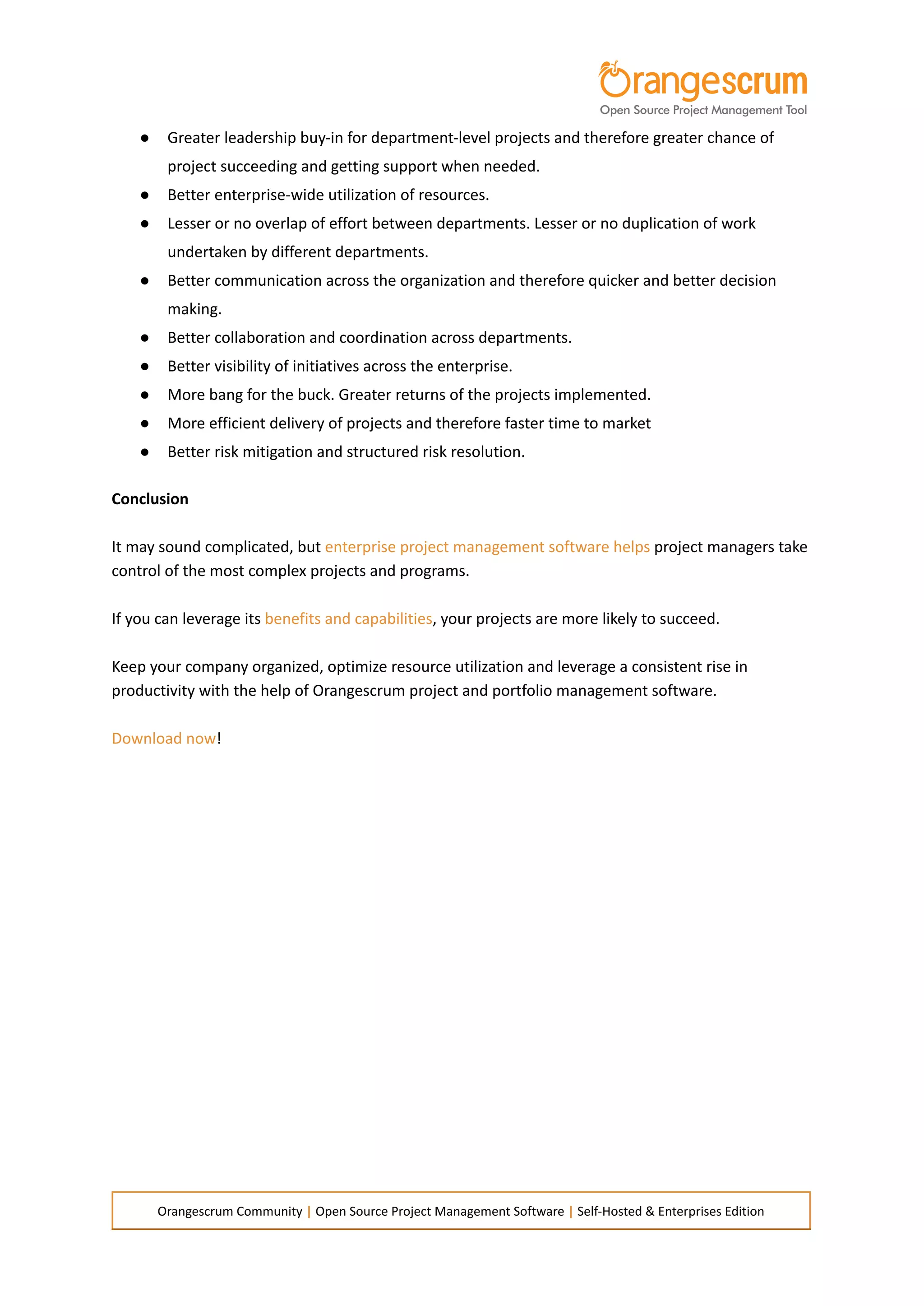 The Common Goals of Enterprise Project Management Software | PDF
