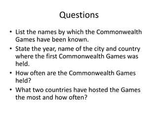 The commonwealth games | PPTX