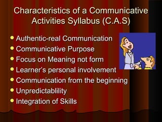 The communicative activities syllabus | PPT