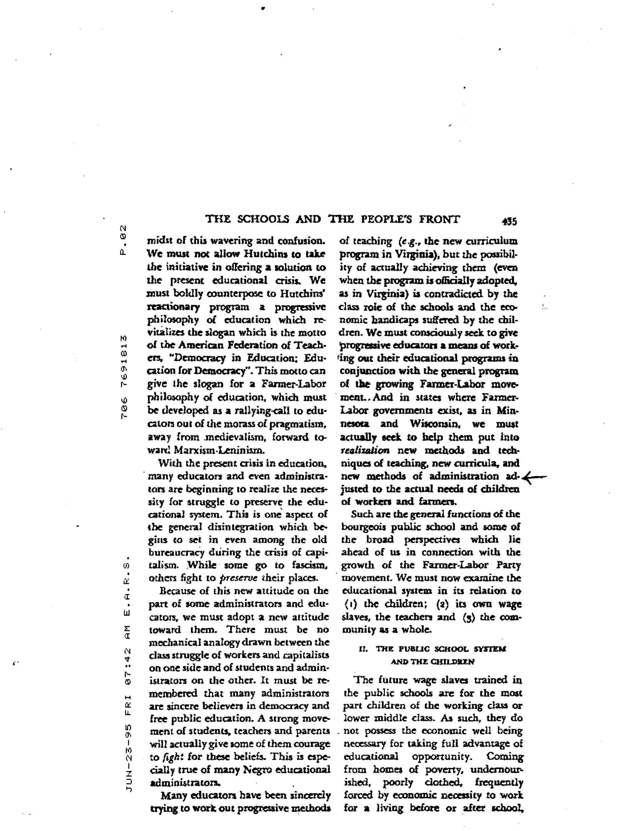 The communist magazine-schools_and_the_peoples_front-1957-17pgs-edu | PDF