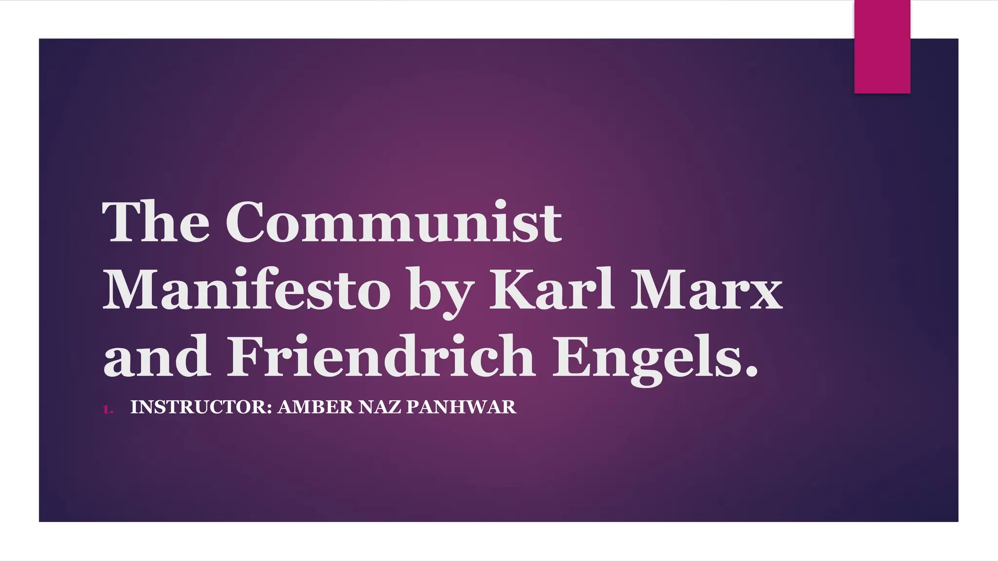 The Communist Manifesto.. presentation.. | PPTX