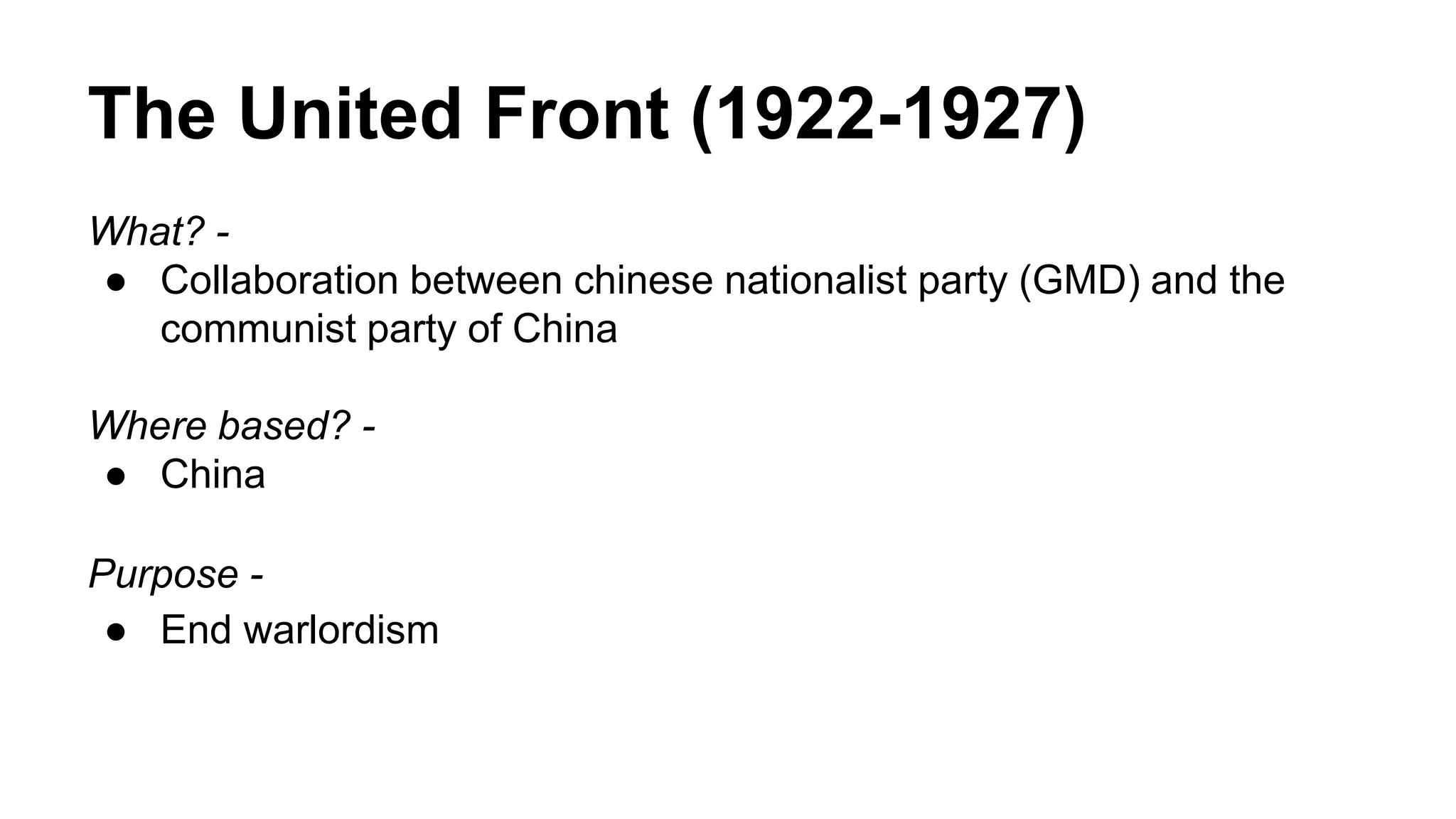The Communist Party and the First United Front | PPTX