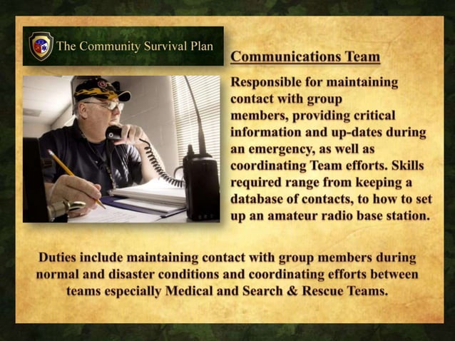 The Community Survival Plan | PPTX