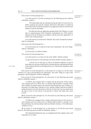 The companies (amendment) act, 2019 | PDF