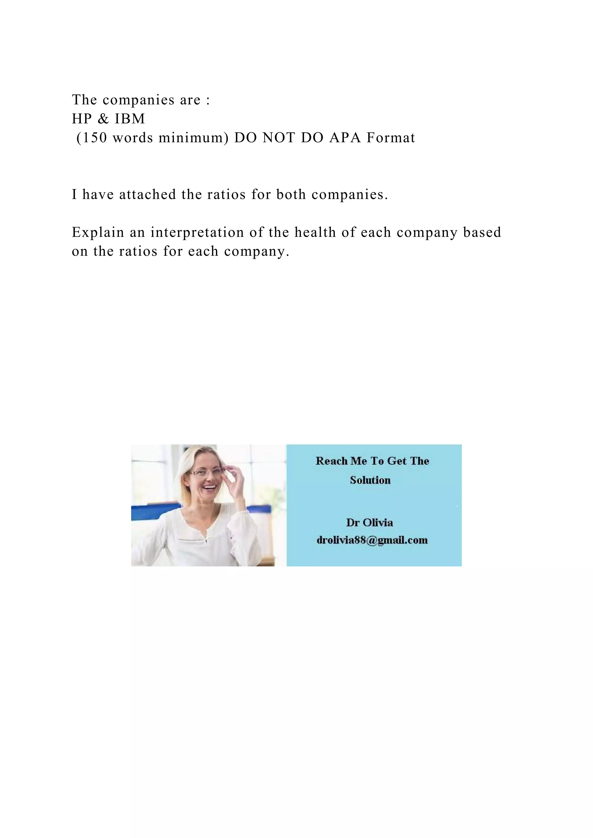 The companies are HP & IBM (150 words minimum) DO NOT DO APA F.docx