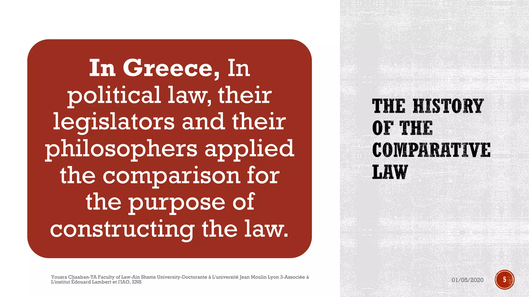 Introduction to Comparative Law-Yousra Chaaban | PDF