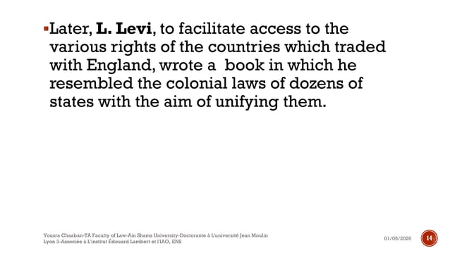 Introduction to Comparative Law-Yousra Chaaban | PDF