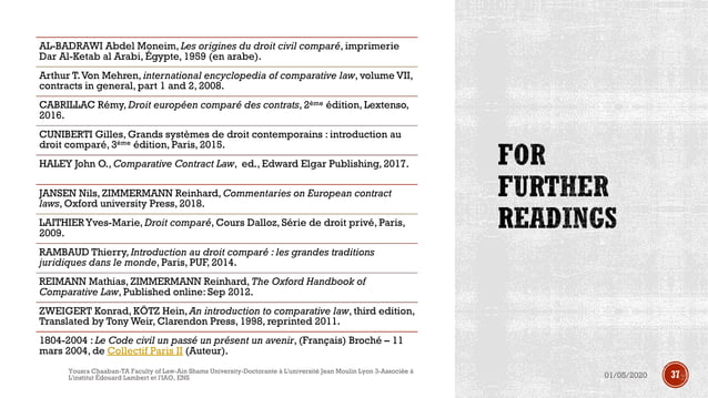 Introduction to Comparative Law-Yousra Chaaban | PDF