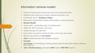 The comparative study of information retrieval models used in search engines | PPTX