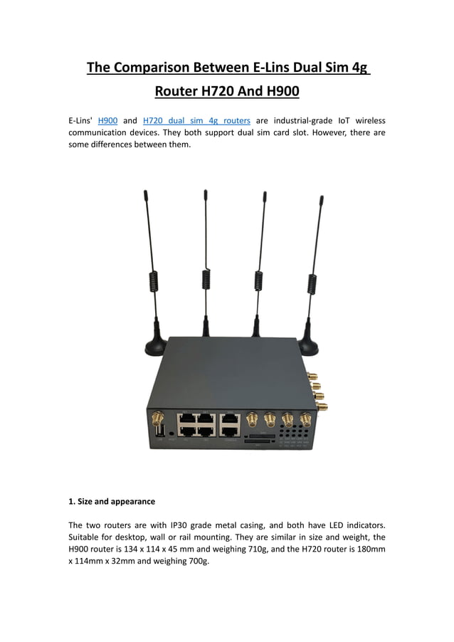 The Comparison Between E-Lins Dual Sim 4g Router H720 And H900.pdf