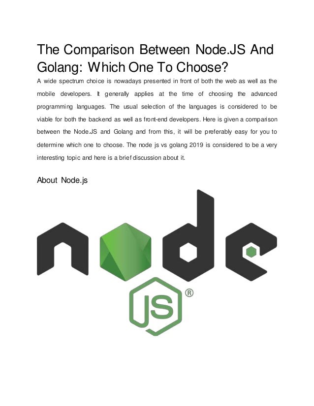 The Comparison Between Nodejs And Golang Which One To Choose 