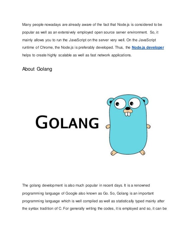 The Comparison Between Nodejs And Golang Which One To Choose