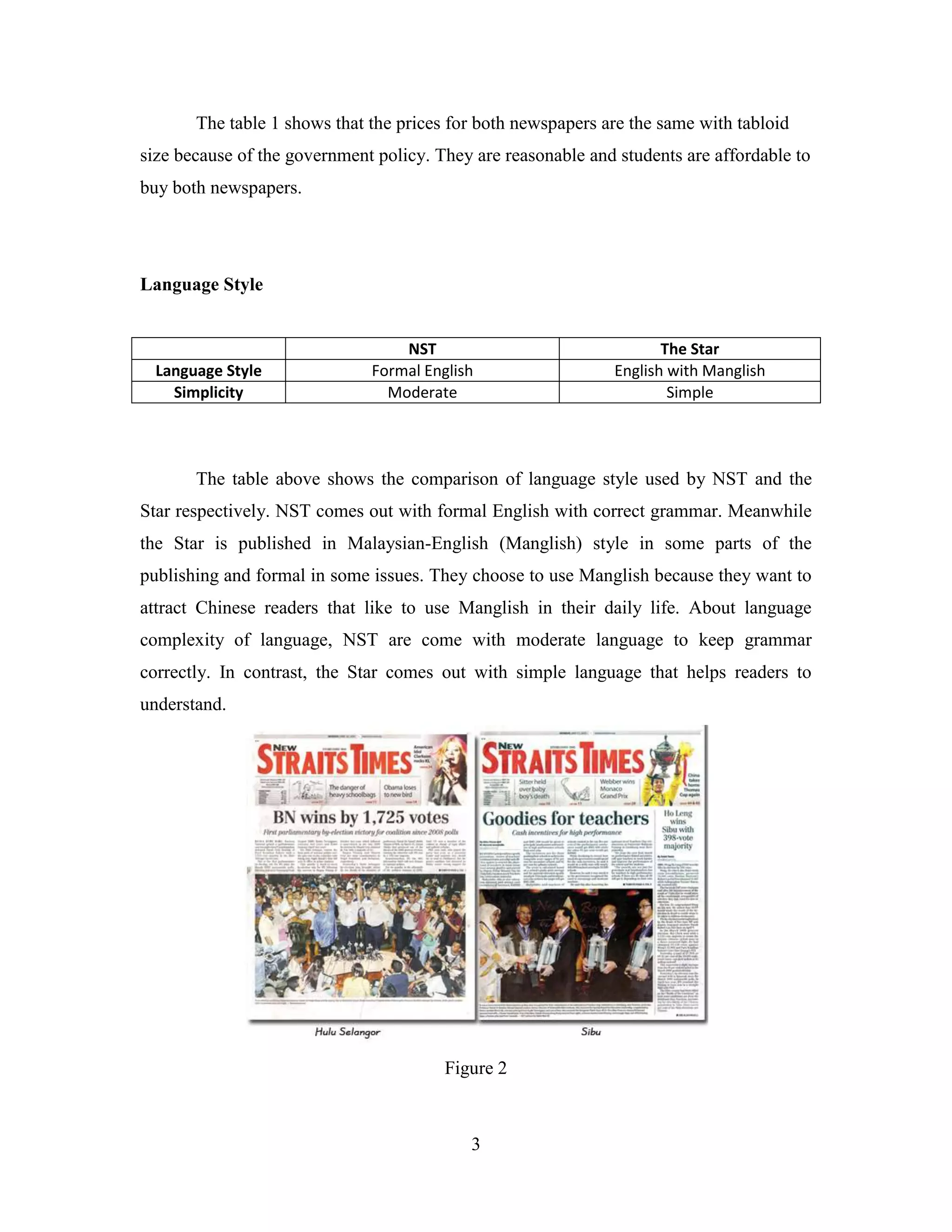 The comparison between nst and the star | DOCX