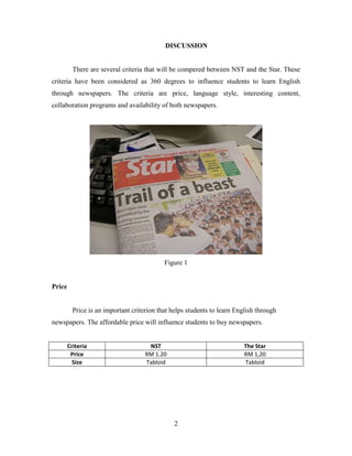 The comparison between nst and the star | DOCX