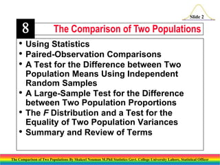 The comparison of two populations | PPTX