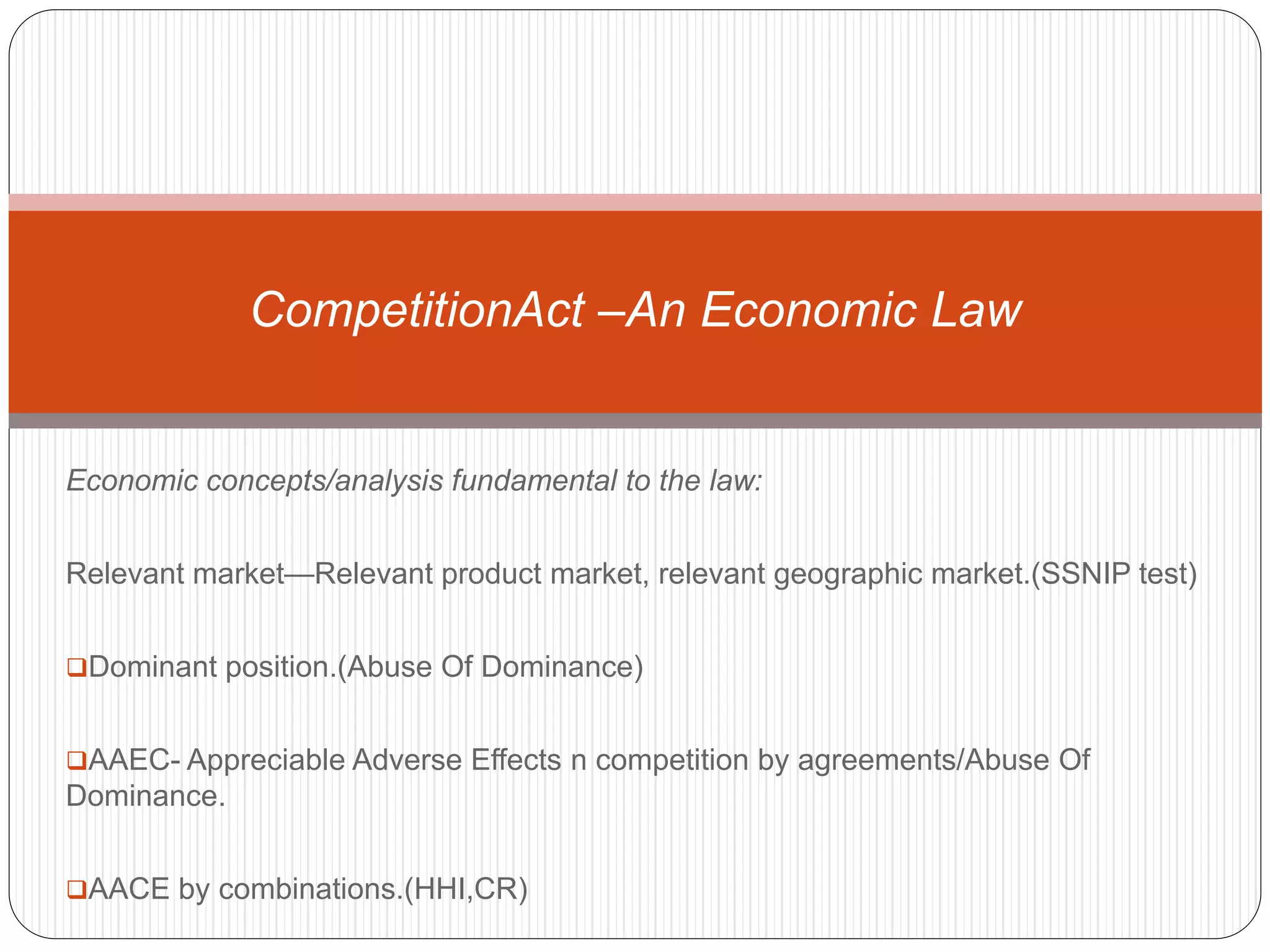 Presentation on The competition act(2002) | PPTX