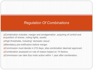 Presentation on The competition act(2002) | PPTX