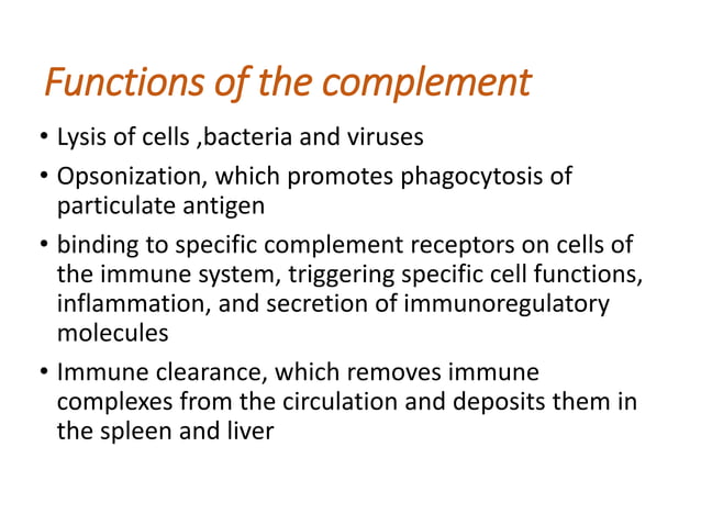 The complement system in immunology | PPTX | Blood Disorders | Diseases ...