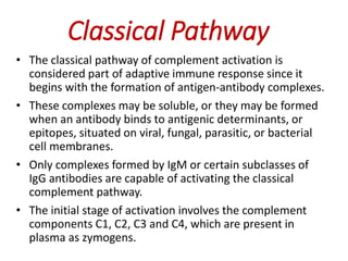 The complement system in immunology | PPTX
