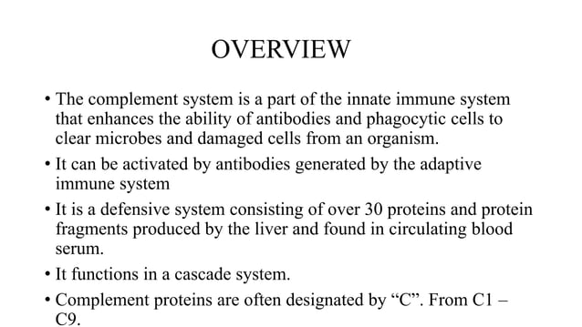 The complement system | PPTX | Blood Disorders | Diseases and Conditions