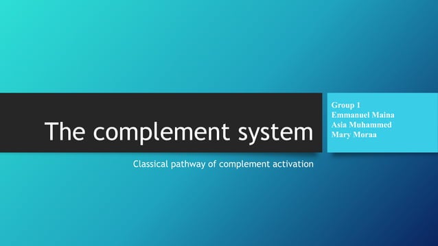 The complement system. the classical pathway of complement activation ...