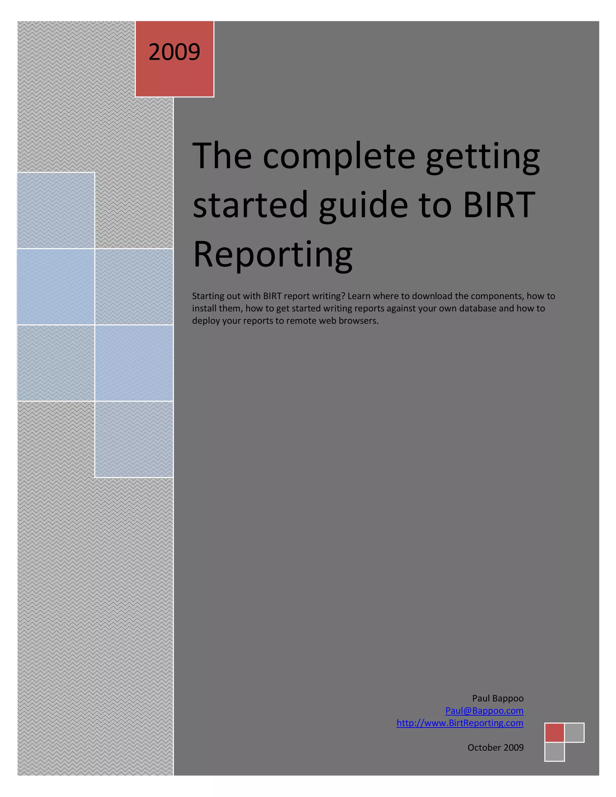 The complete getting started guide to birt reporting 1 (1) | PDF