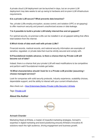 What Is a Private LLM and Why Enterprises Need It | PDF
