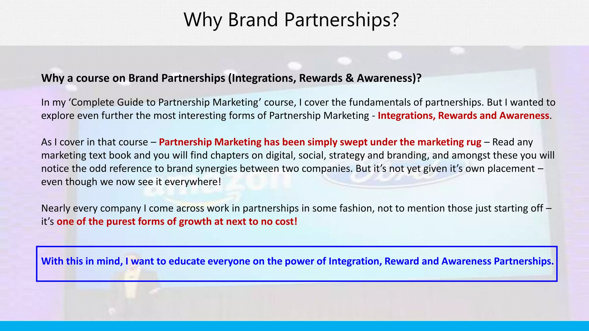 What are brand partnerships? What are integration, reward and awareness ...