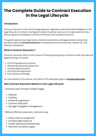 The Complete Guide to Contract Execution in the Legal Lifecycle | PDF