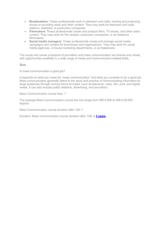 The Complete Guide to Journalism & Mass Communication Courses | PDF