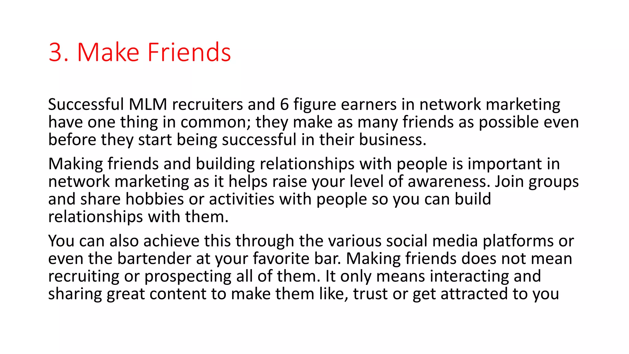 The Complete Guide to MLM/Network Marketing Recruiting | PPTX