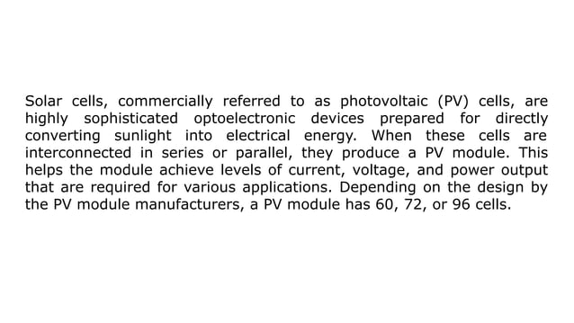 The Complete Guide to Photovoltaic (PV) Modules | PPT