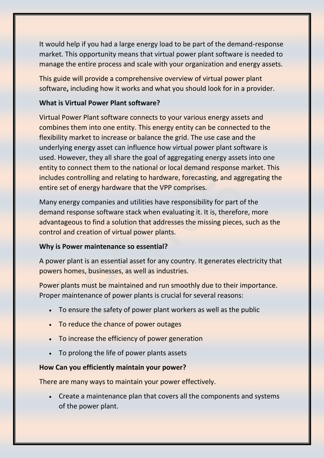 The Complete Guide to Power Plant Software. | PDF