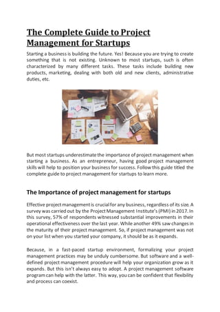The complete guide to project management for startups | DOCX