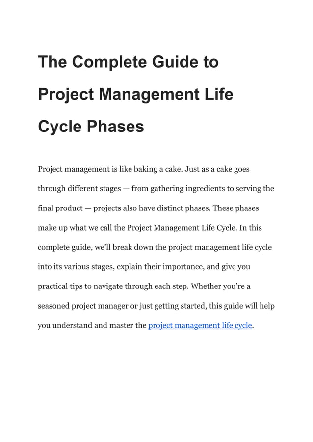 The Complete Guide to Project Management Life Cycle Phases.pdf ...