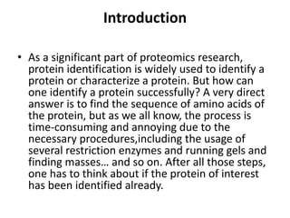 The complete guide to protein identification | PPT