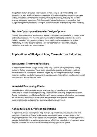 The Complete Guide to Sludge Holding Tanks Features, Benefits, and ...
