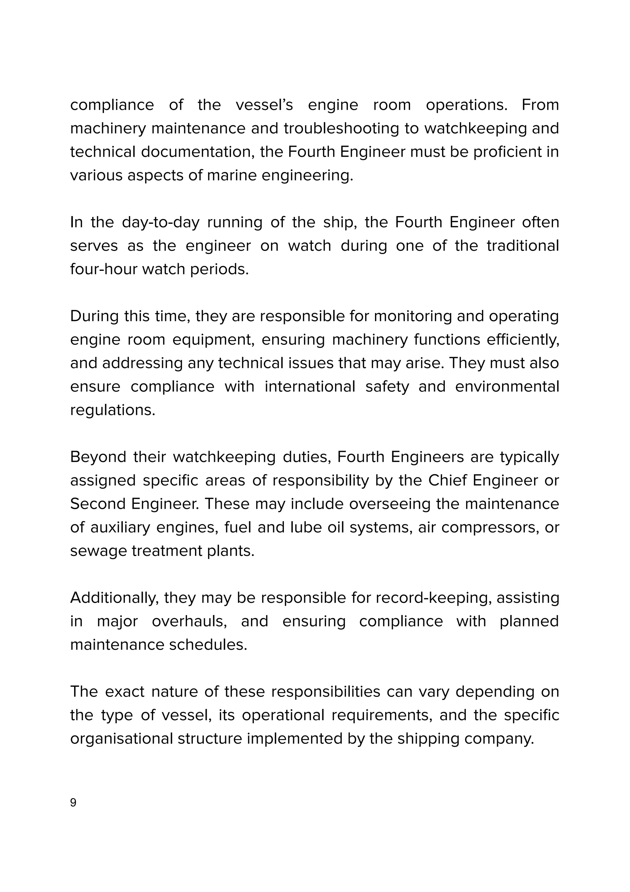 The Complete Guide to the Role of the Fourth Engineer On Ships | PDF