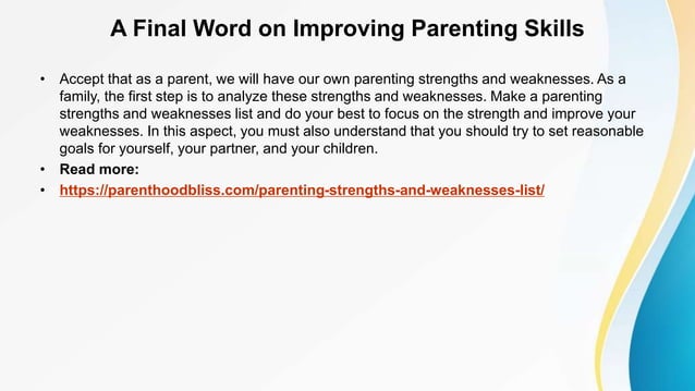 The Complete Parenting Strengths and Weaknesses List.pptx | Parenting ...