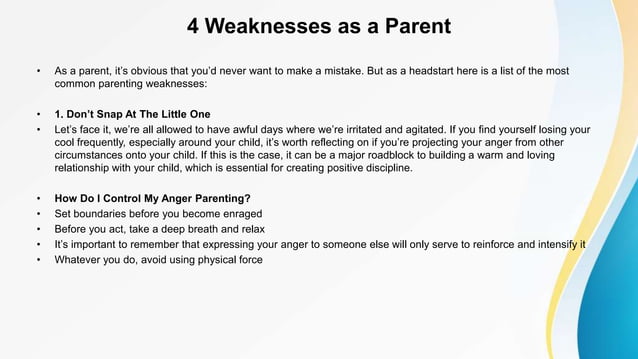 The Complete Parenting Strengths and Weaknesses List.pptx | Parenting ...
