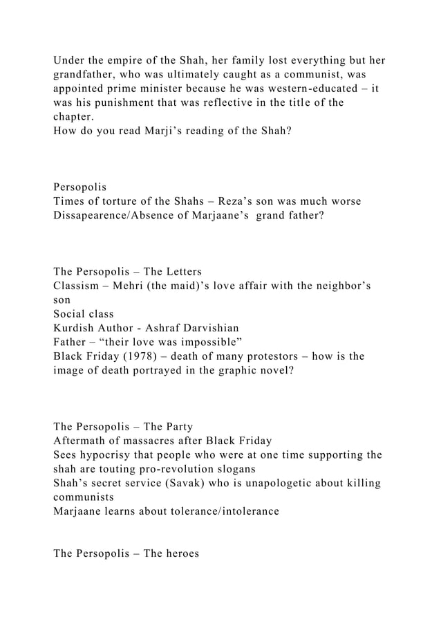 The Complete Persepolis Marjane SatrapiLecture 4 pp 253-end.docx ...