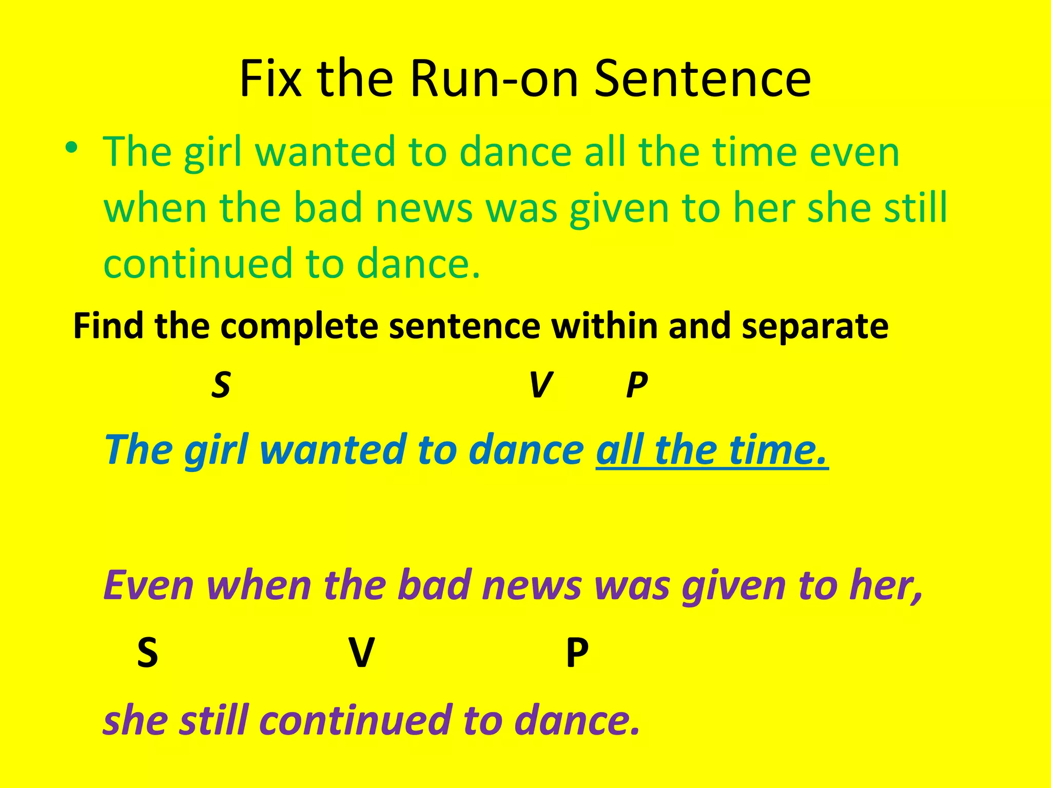 The complete sentence | PPT