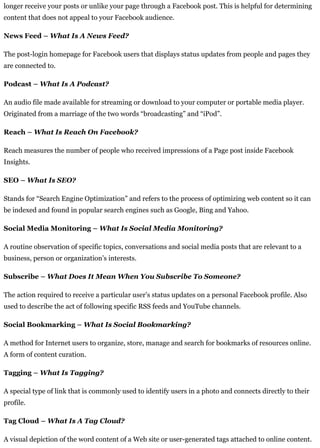 The complete social media dictionary; social media glossary of terms | PDF